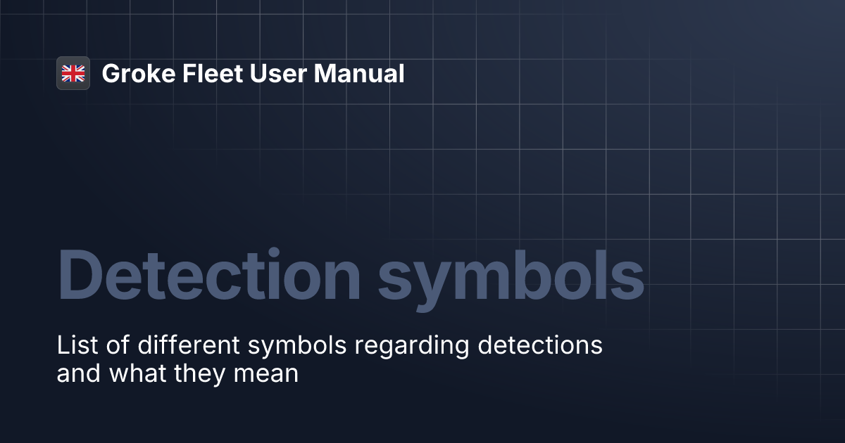 Detection symbols | Groke Fleet User Manual